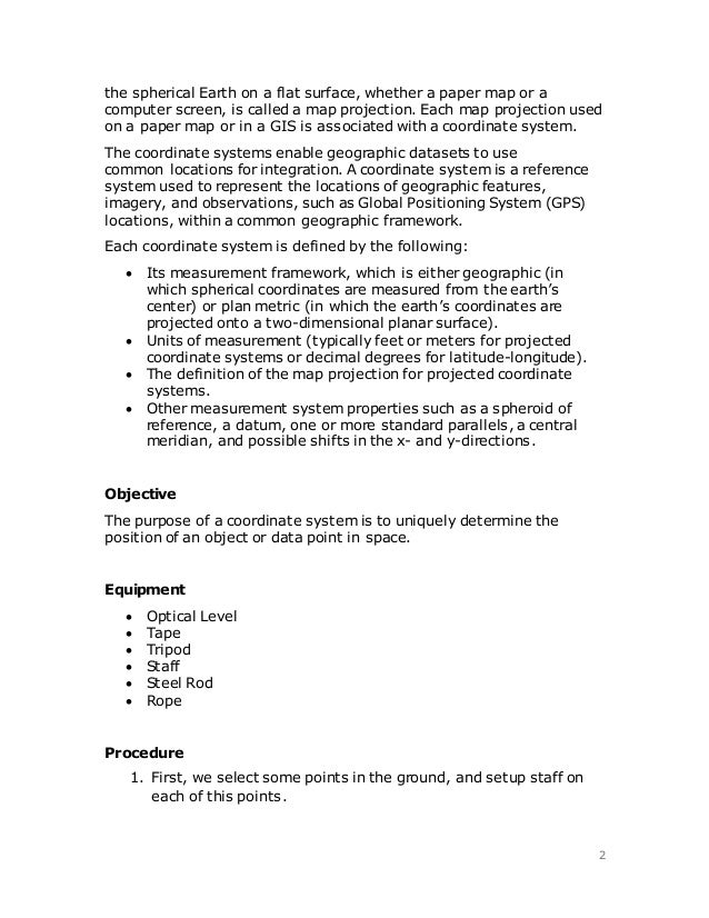 Coordinates Surveying Report