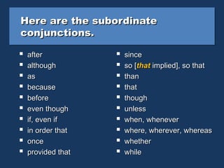 Coordinate subordinate ppt | PPT