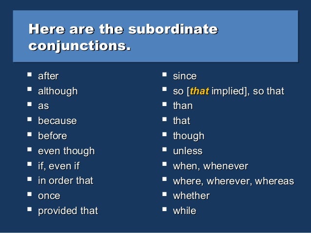 Coordinate subordinate ppt