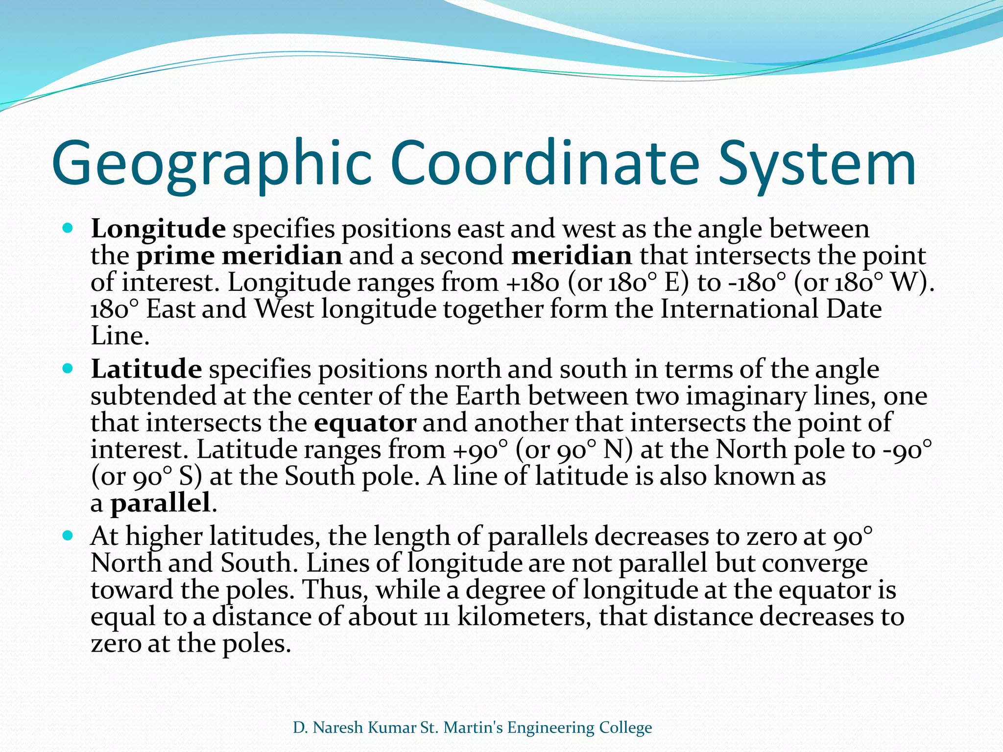 Coordinate system Geographical coordinate system | PPTX