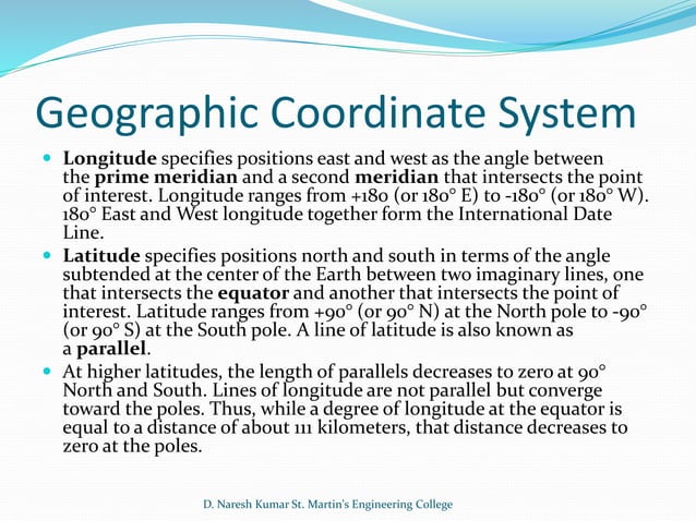 Coordinate System Geographical Coordinate System Pptx Geography