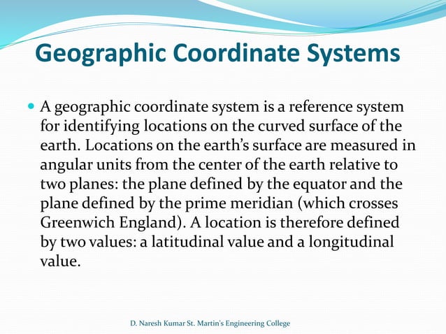 Coordinate System Geographical Coordinate System Pptx Geography Science