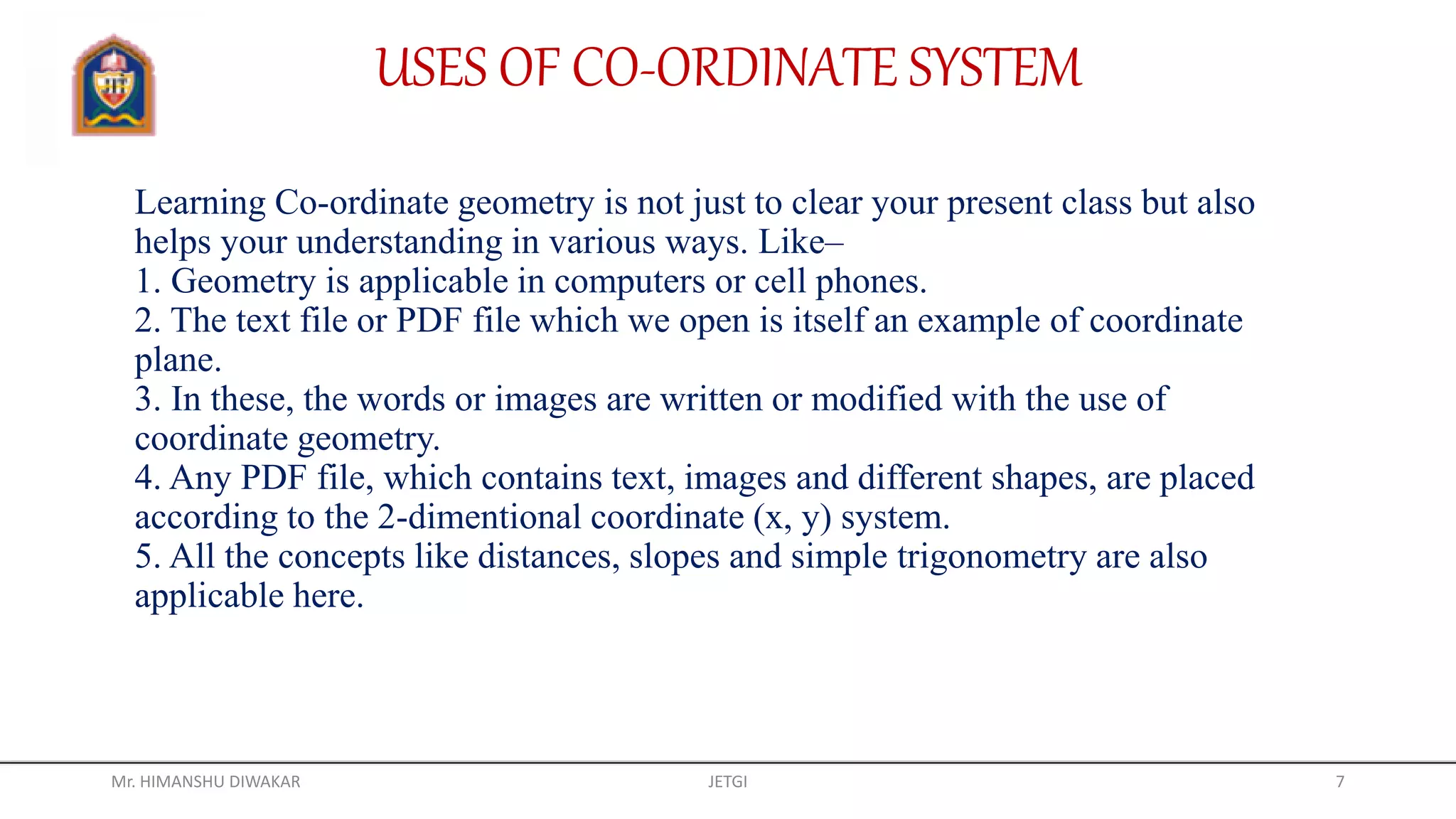 Coordinate system 1st | PPTX