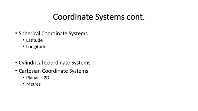 Coordinate Systems and South African Coordinate Systems | PPT