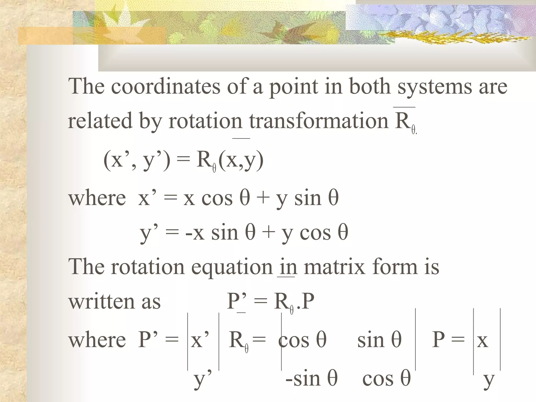 Coordinate Transformation Ppt Physics Science
