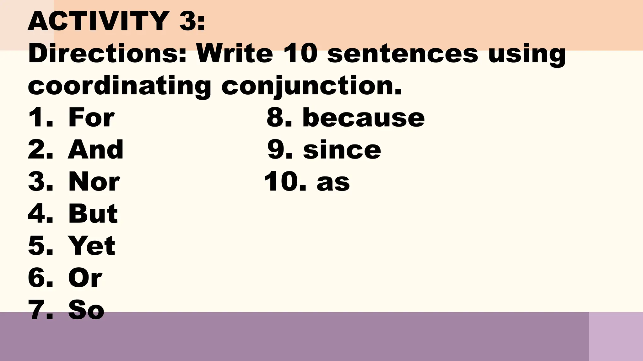 USED OF THE COORDINATING CONJUNCTION PPT | PPT