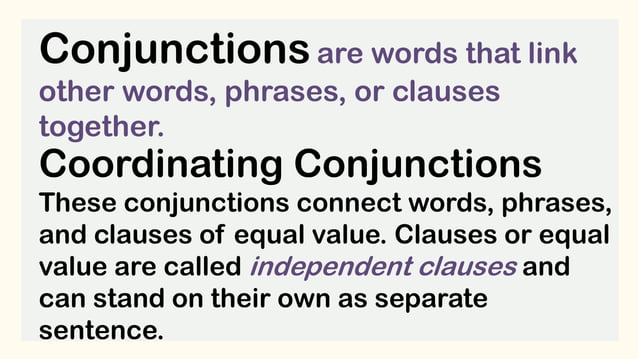 USED OF THE COORDINATING CONJUNCTION PPT | PPT