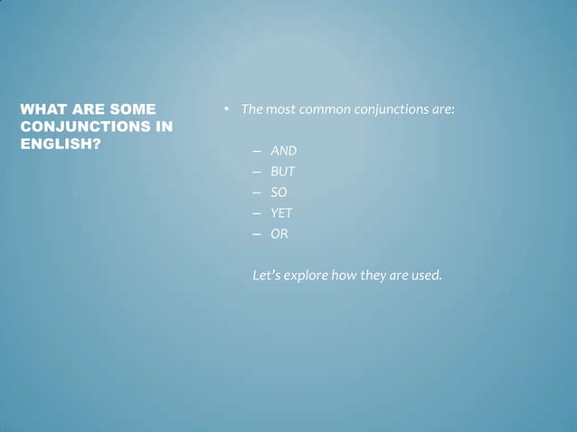 Coordinating conjunctions | PPTX