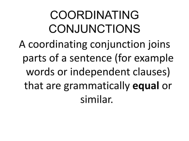 Coordinating conjunctions | PPTX
