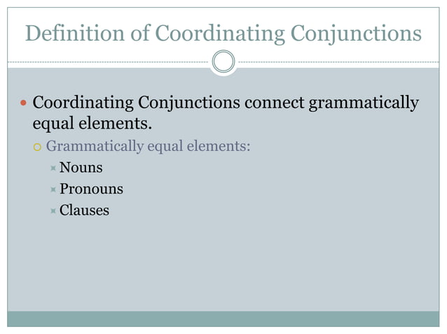 Coordinating conjunctions | PPT