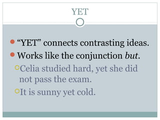 Coordinating conjunctions | PPT