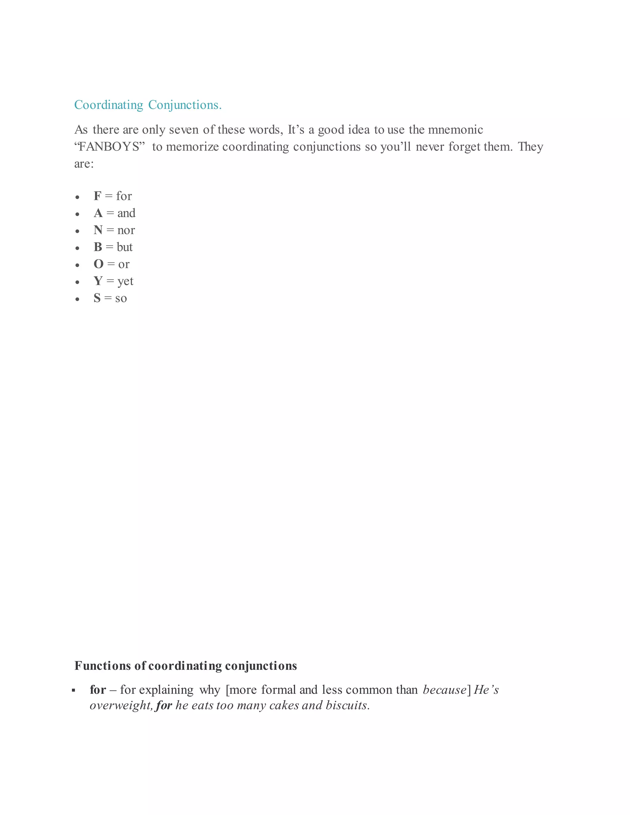 Coordinating Conjunctions | DOCX