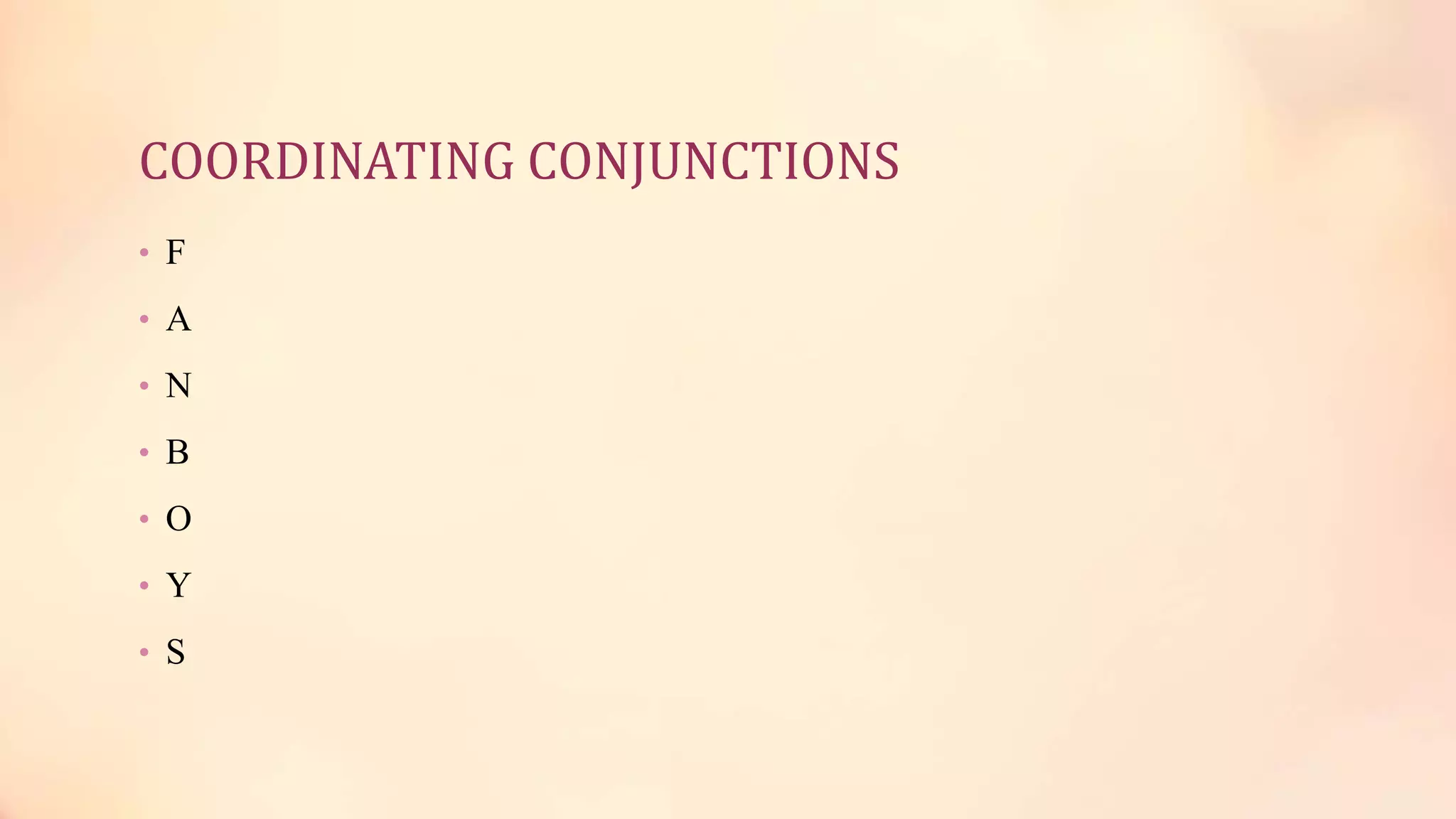 Coordinating conjunctions | PPTX