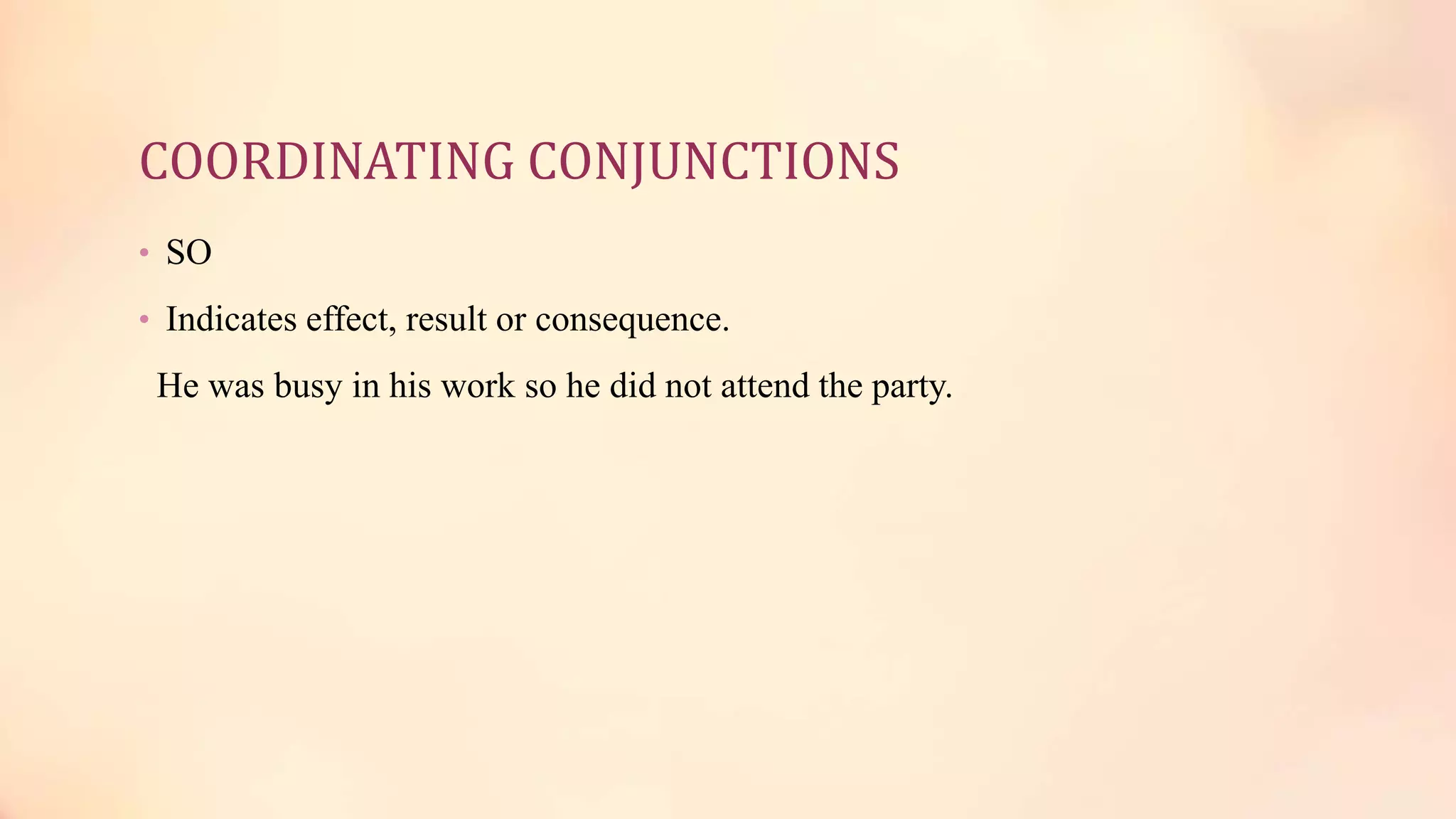 Coordinating conjunctions | PPTX