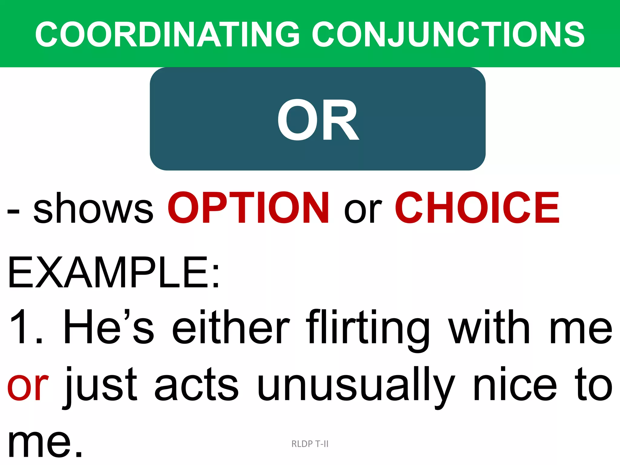 Coordinating conjunctions | PPTX