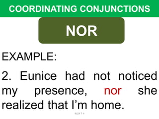 Coordinating conjunctions | PPTX