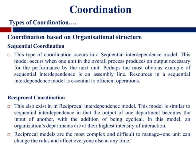 Coordination | PPTX | Executive Leadership & Management | Business