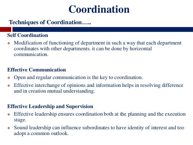 Coordination