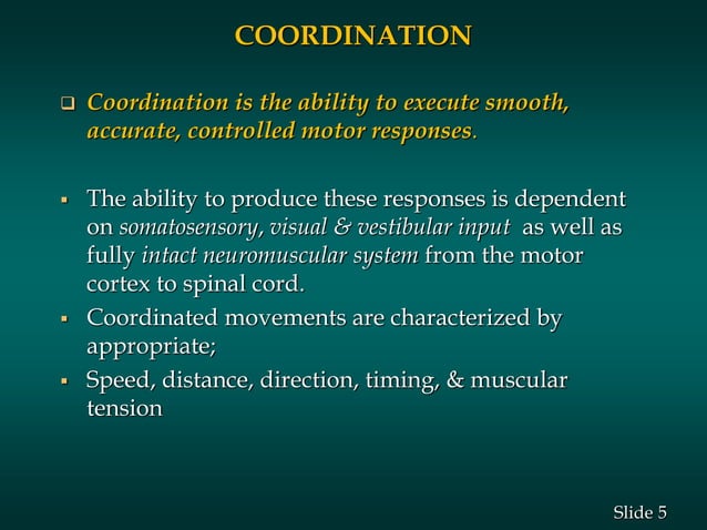 COORDINATION.pptx | Physical Therapy | Wellness