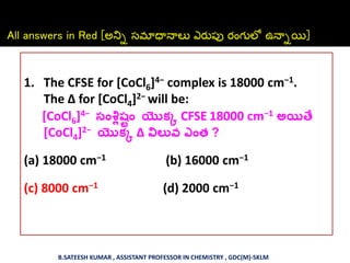 Coordination chemistry-3 bits | PPT