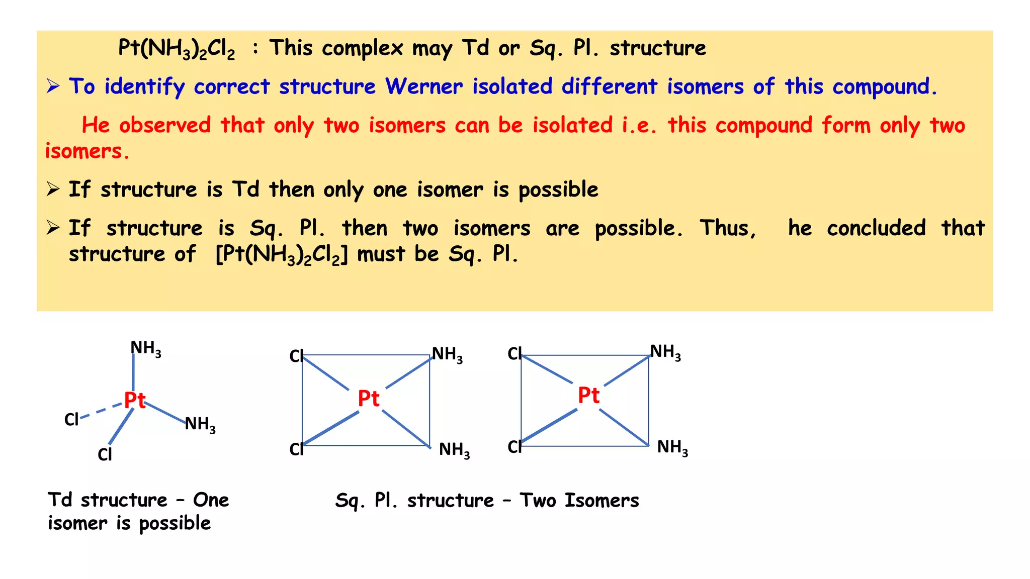 Coordination chemistry 1 werners work and werner's theory | PPTX