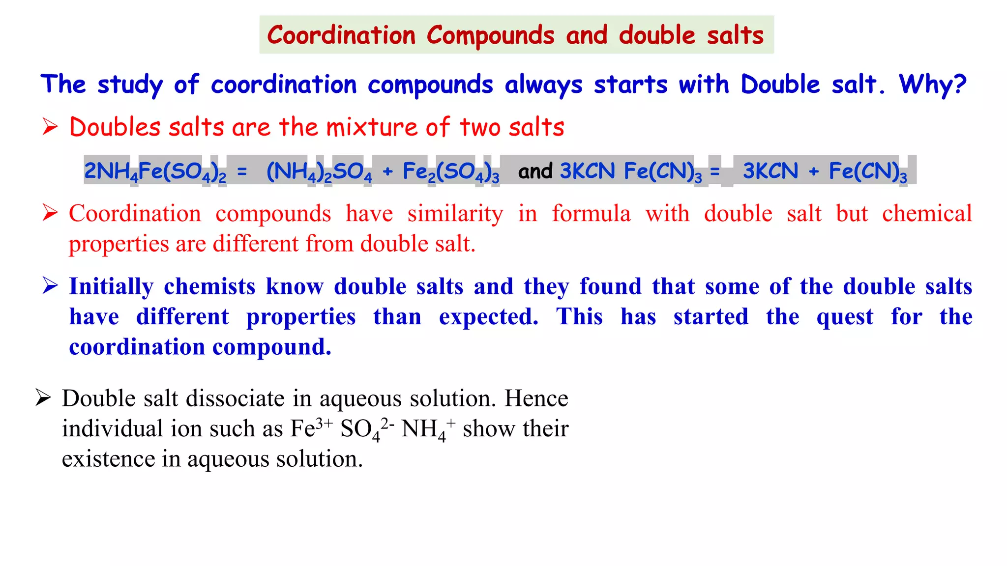 Coordination chemistry 1 werners work and werner's theory | PPTX