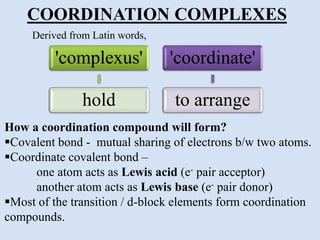 Coordination chemistry | PPTX