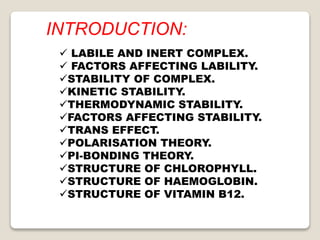 Coordination chemistry 3 | PPT