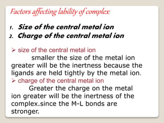 Coordination chemistry 3 | PPT
