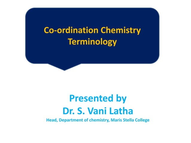 Coordination chemistry terminology | PPT