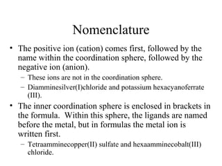 Coordination chemistry i | PPT
