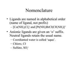 Coordination chemistry i | PPT