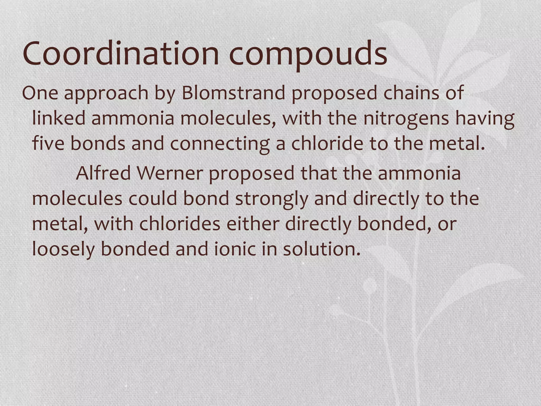 Coordination compound | PPTX | Chemistry | Science