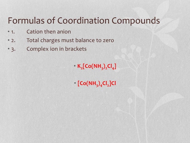 Coordination compound | PPTX | Chemistry | Science