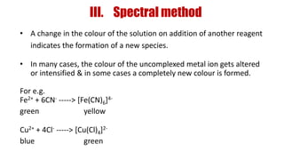Coordination Compounds - Detection, Spectral Calculations (Orgel ...