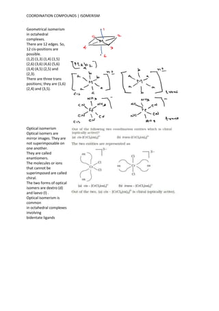 Coordination compounds isomerism | PDF