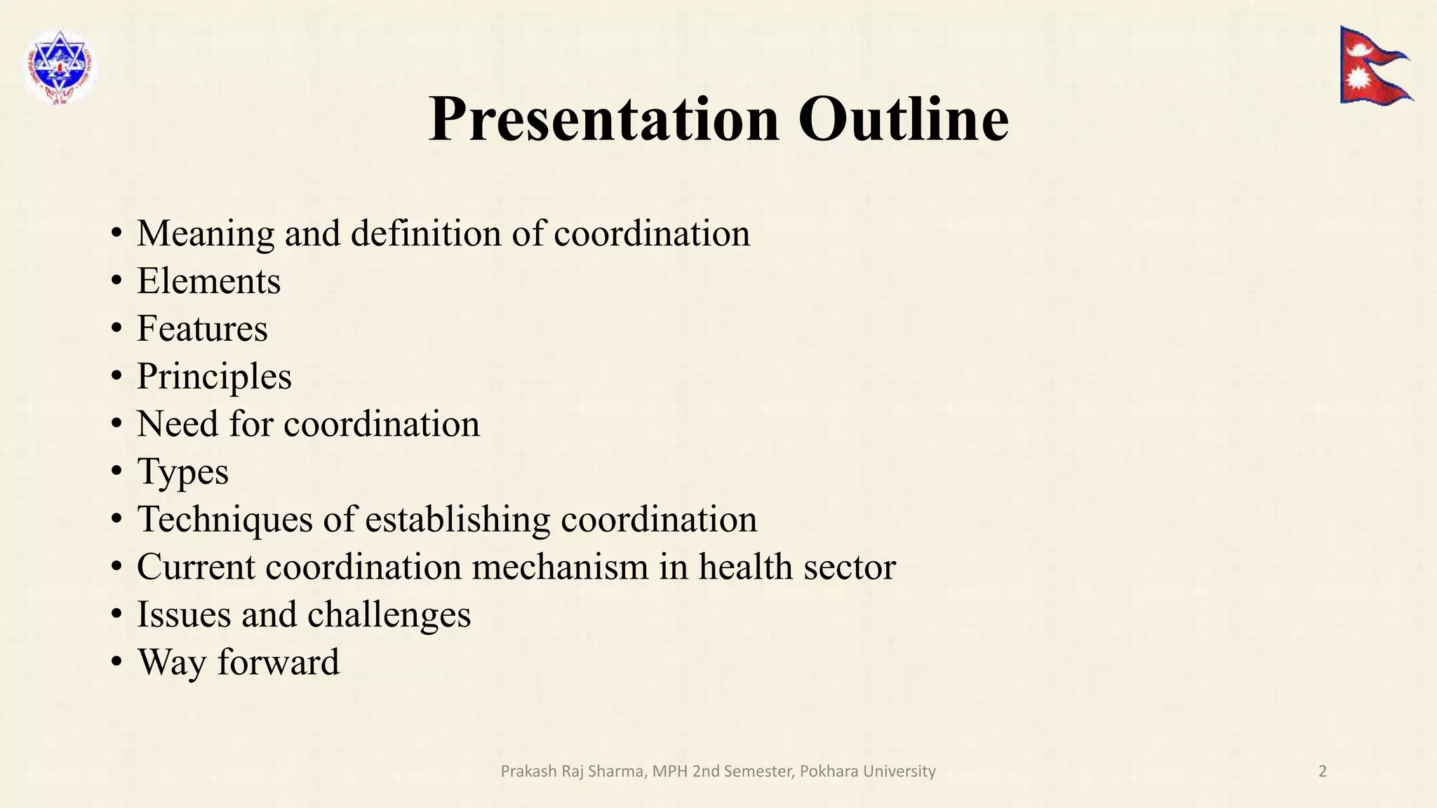 Current co-ordination mechanism of health system in Nepal | PPTX