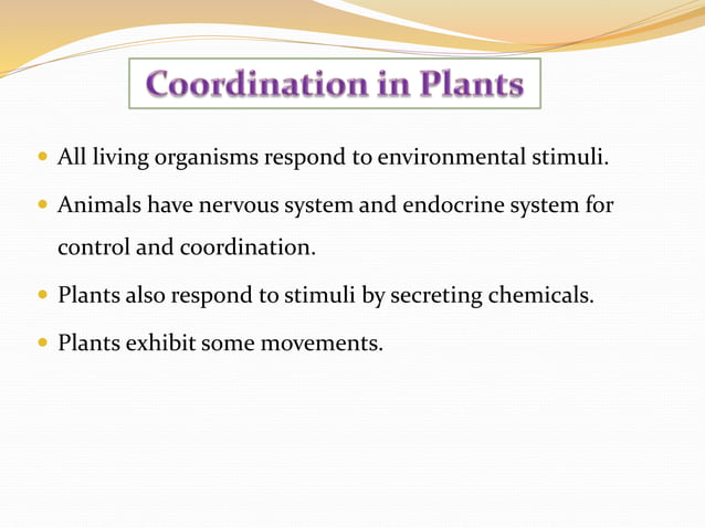 Coordination in plants | PPTX | Endocrine and Metabolic Diseases | Diseases and Conditions