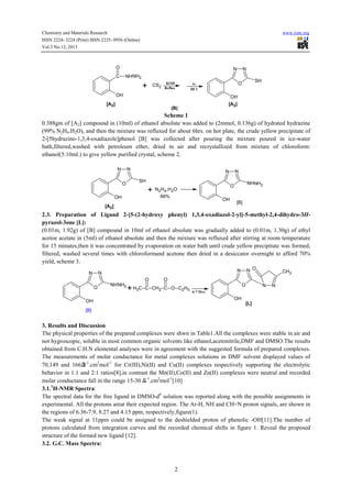 Coordination modes of a new ligand derived from pyrazoline with cr(iii), mn(ii), co(ii), ni(ii ...