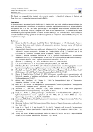 Coordination modes of a new ligand derived from pyrazoline with cr(iii), mn(ii), co(ii), ni(ii ...