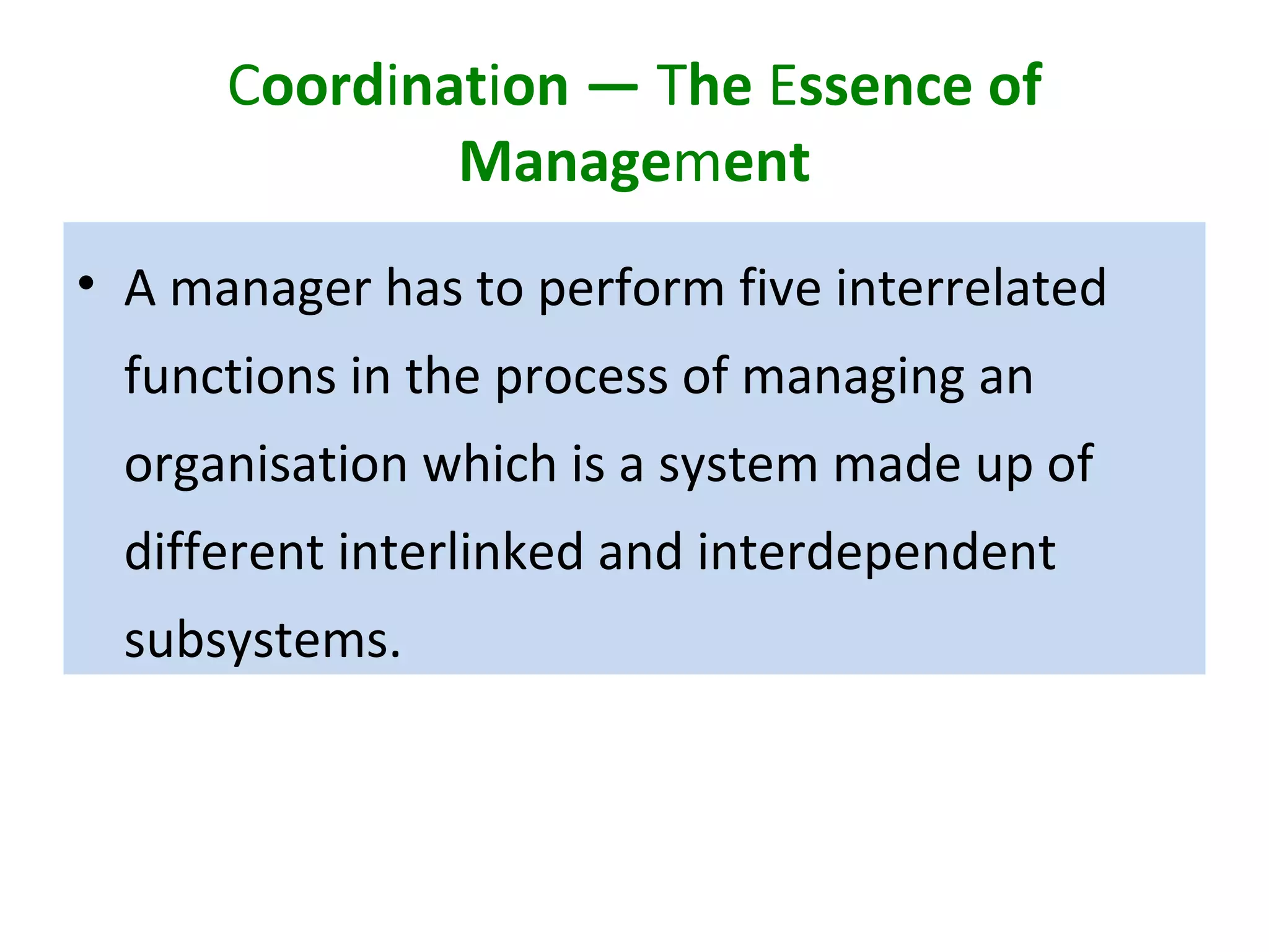 Coordination — the essence of management | PPT