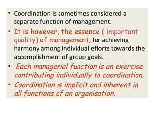 Coordination — the essence of management | PPT