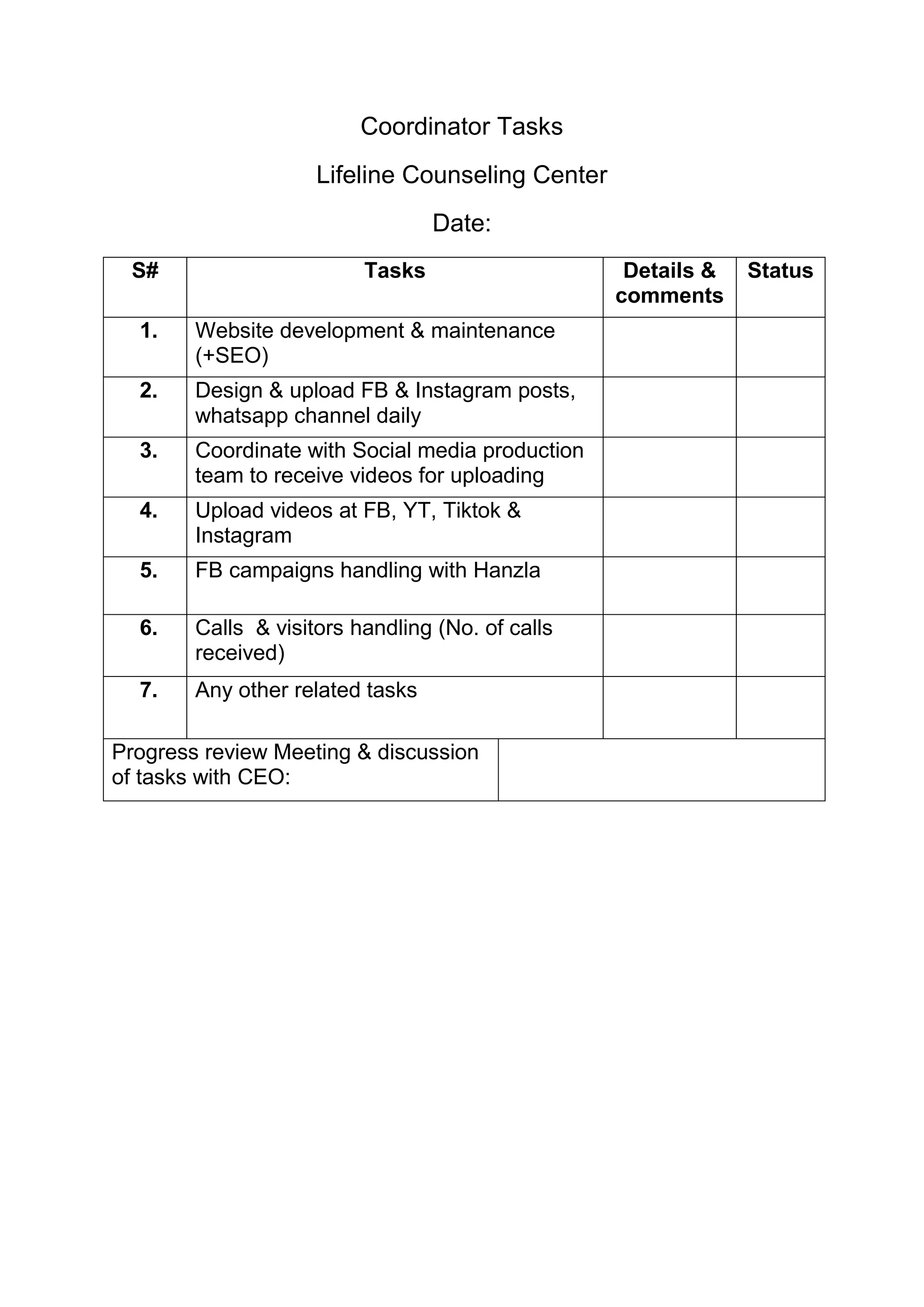 Coordinator Tasks Lifeline Counseling Center.docx