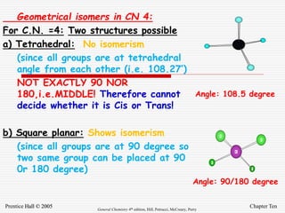 COORDN ISOMERS B.Sc II.ppt | Chemistry | Science
