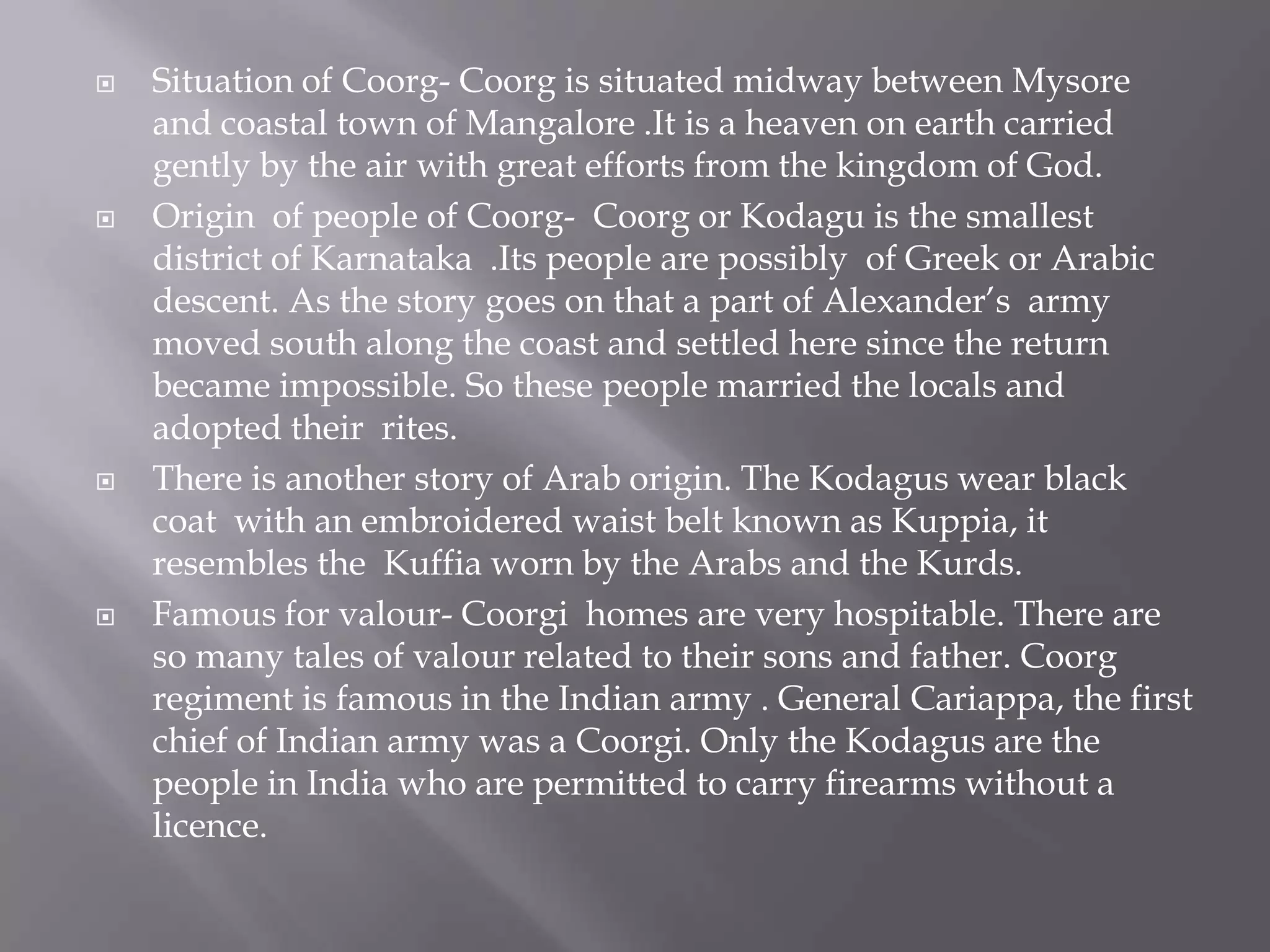 Coorg | PPTX