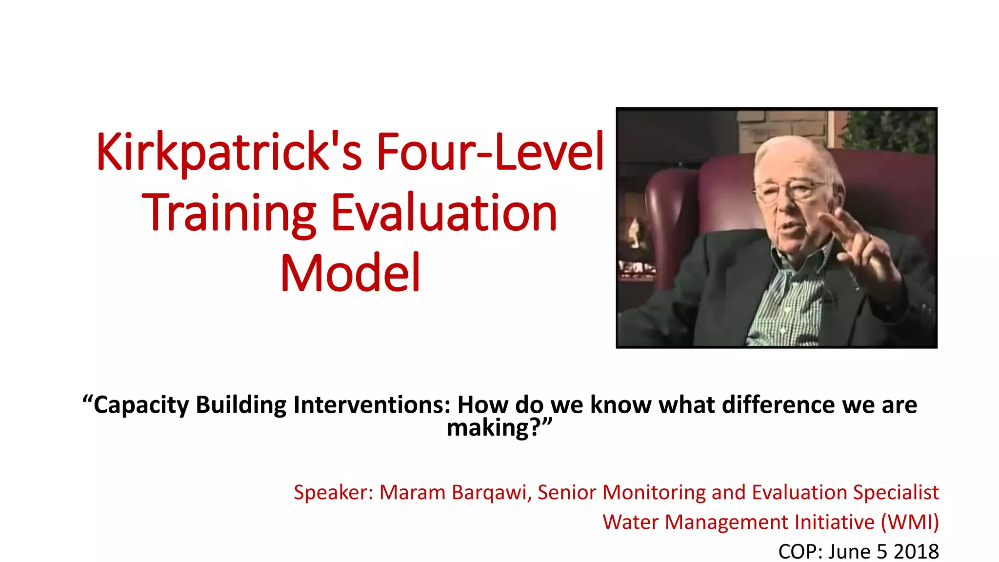 Kirkpatrick's Four-Level Training Evaluation Model | PPTX | Business Administration | Business