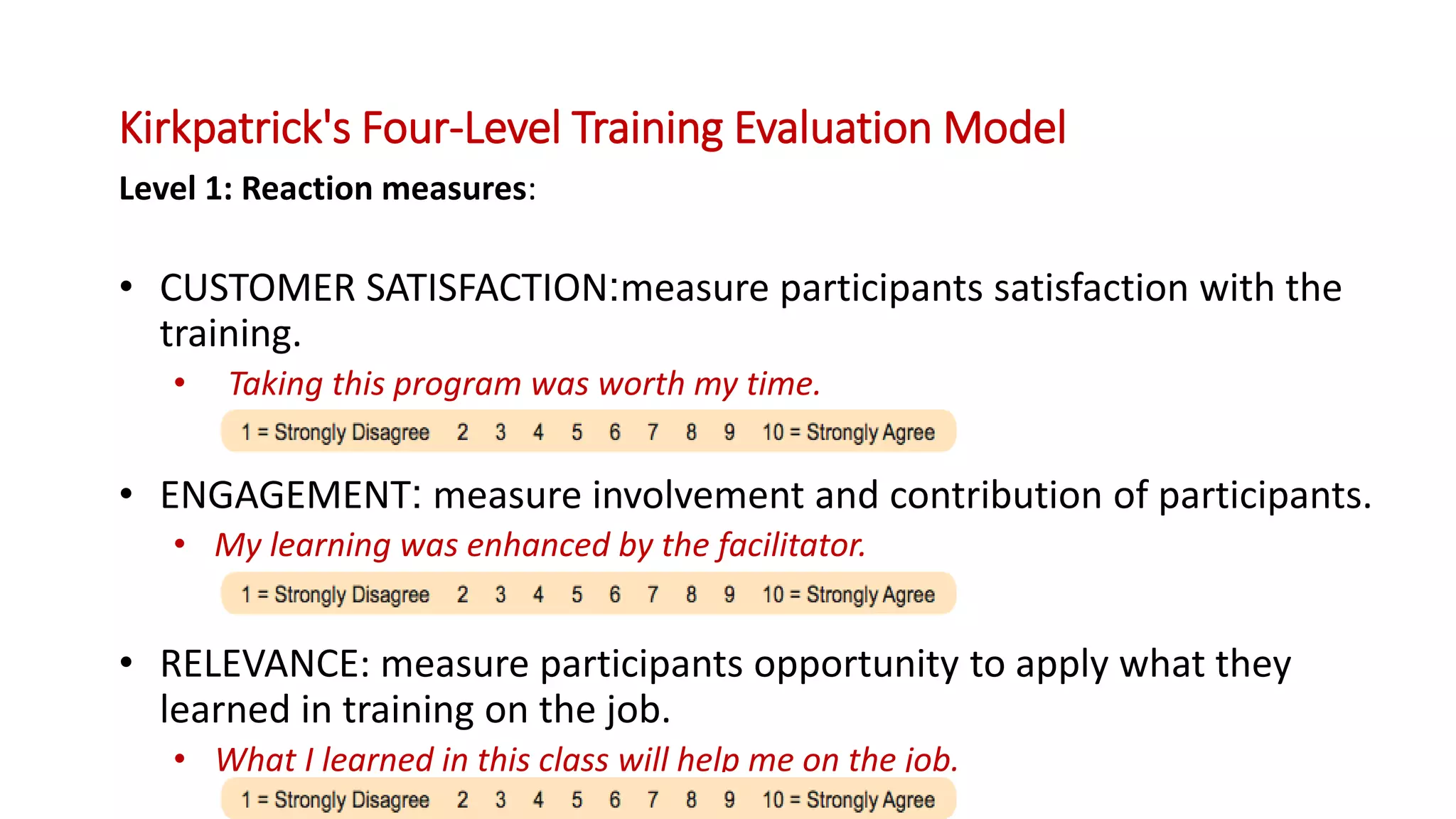 Kirkpatrick's Four-Level Training Evaluation Model | PPTX | Business Administration | Business