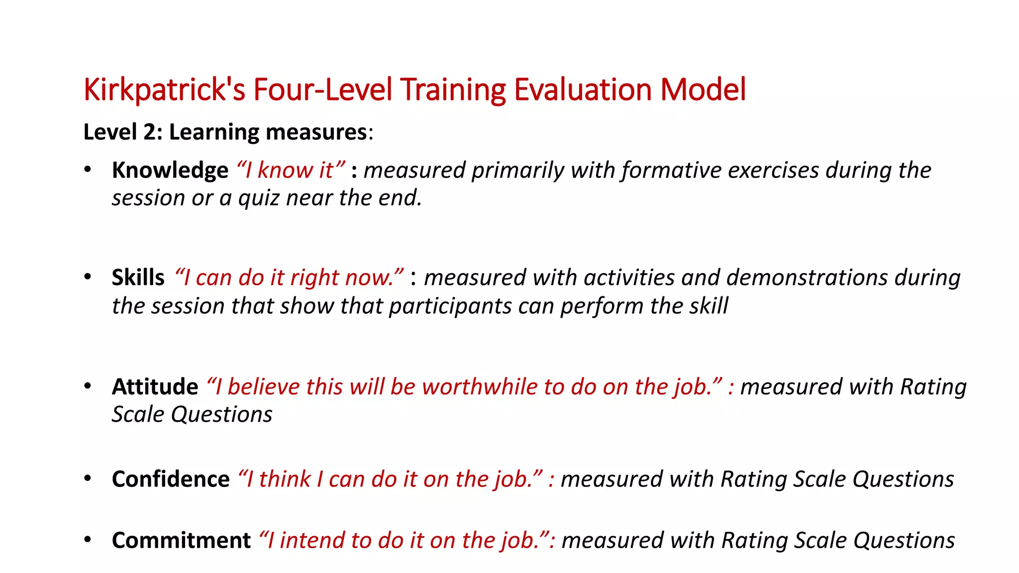 Kirkpatrick's Four-Level Training Evaluation Model | PPTX