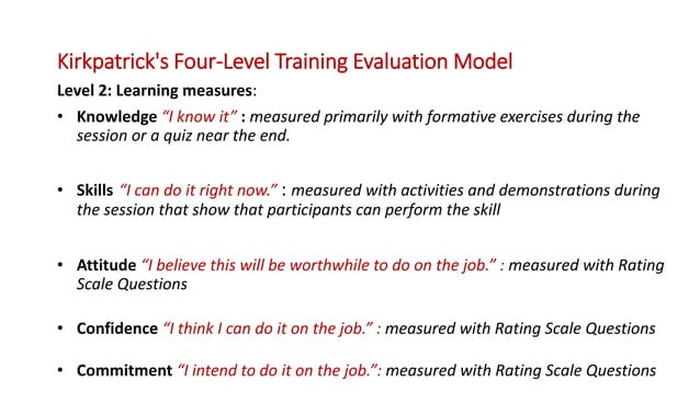 Kirkpatrick's Four-Level Training Evaluation Model | PPTX | Business ...
