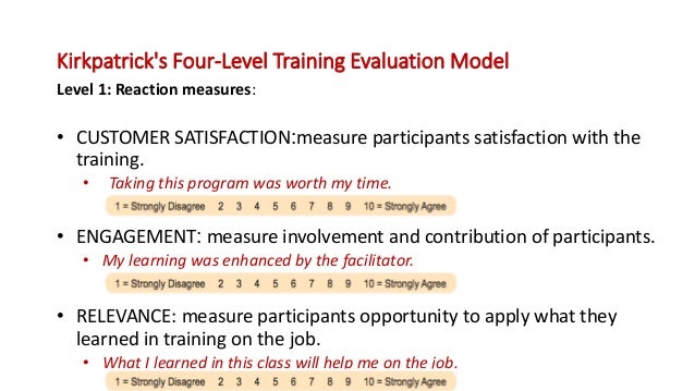 Kirkpatrick's Four-Level Training Evaluation Model